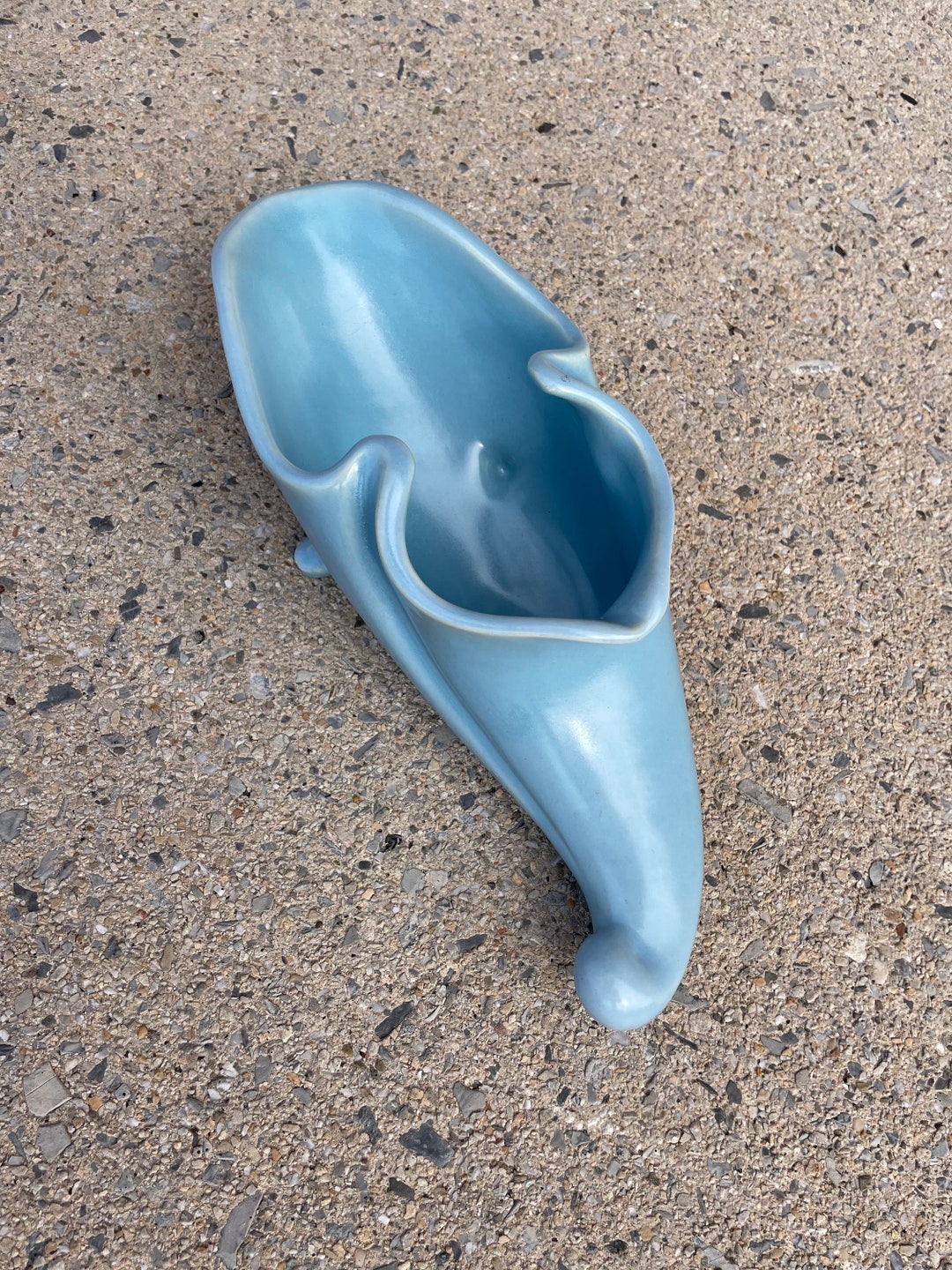 Weller Ceramics, Light, Blue, Cornucopia, Planter, Vase, Centerpiece ...