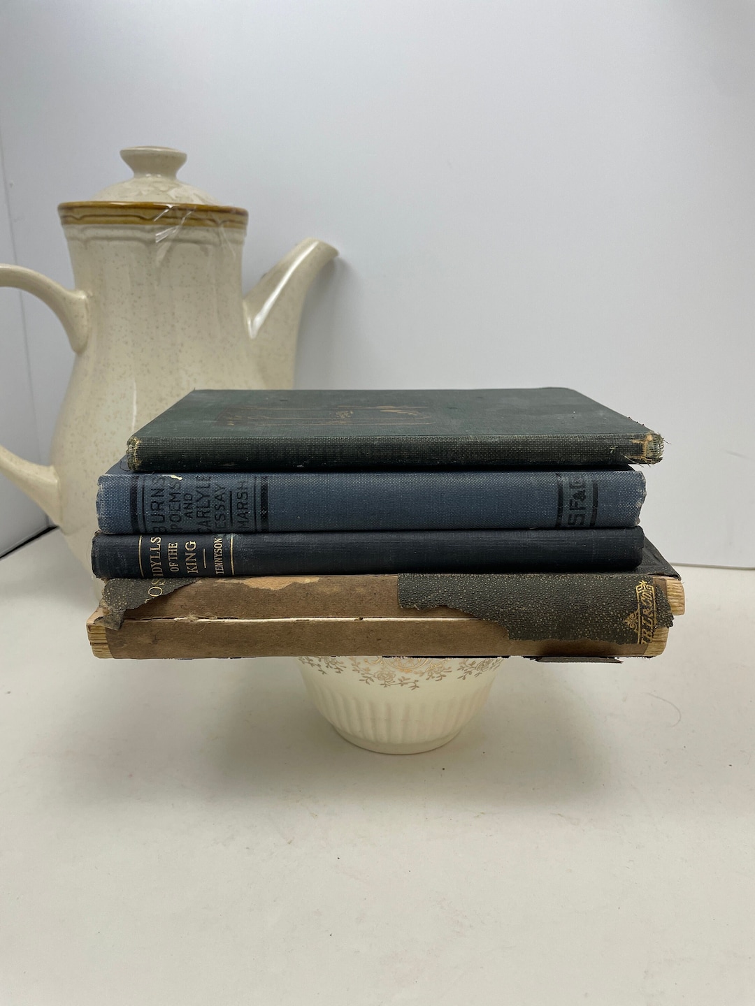 Stack of 18th Century Old Books, Featuring Shakespeare Burns, Tennyson ...