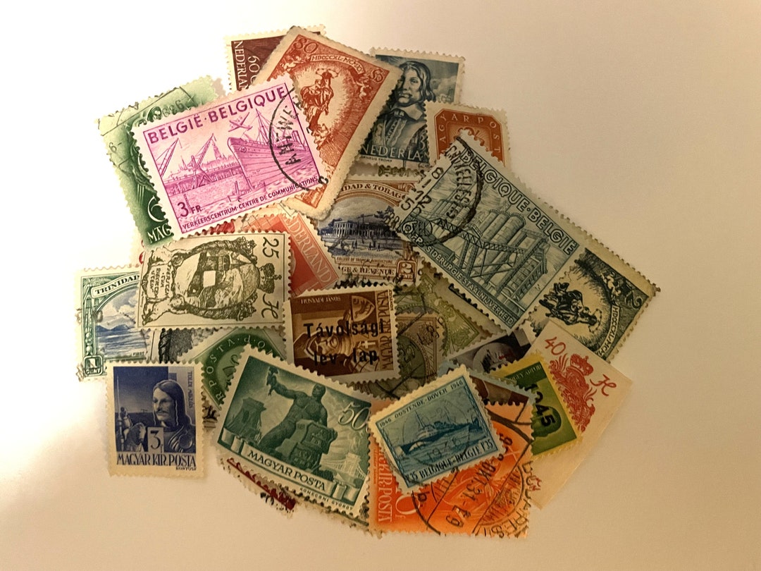 Bundle of 50 Colorful International Vintage Postage Stamps Most Postmarked - Etsy