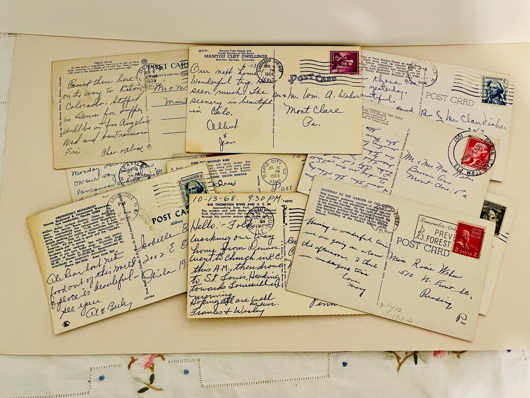 Bundles of Vintage Postcards (25 in Each) With Handwriting! Very Cool ...