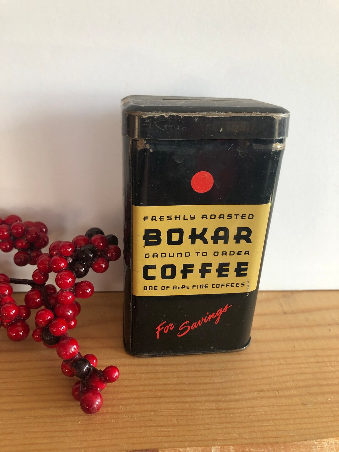 Vintage Bokar Coffee TIN Bank Unique Functional and Fun - Etsy