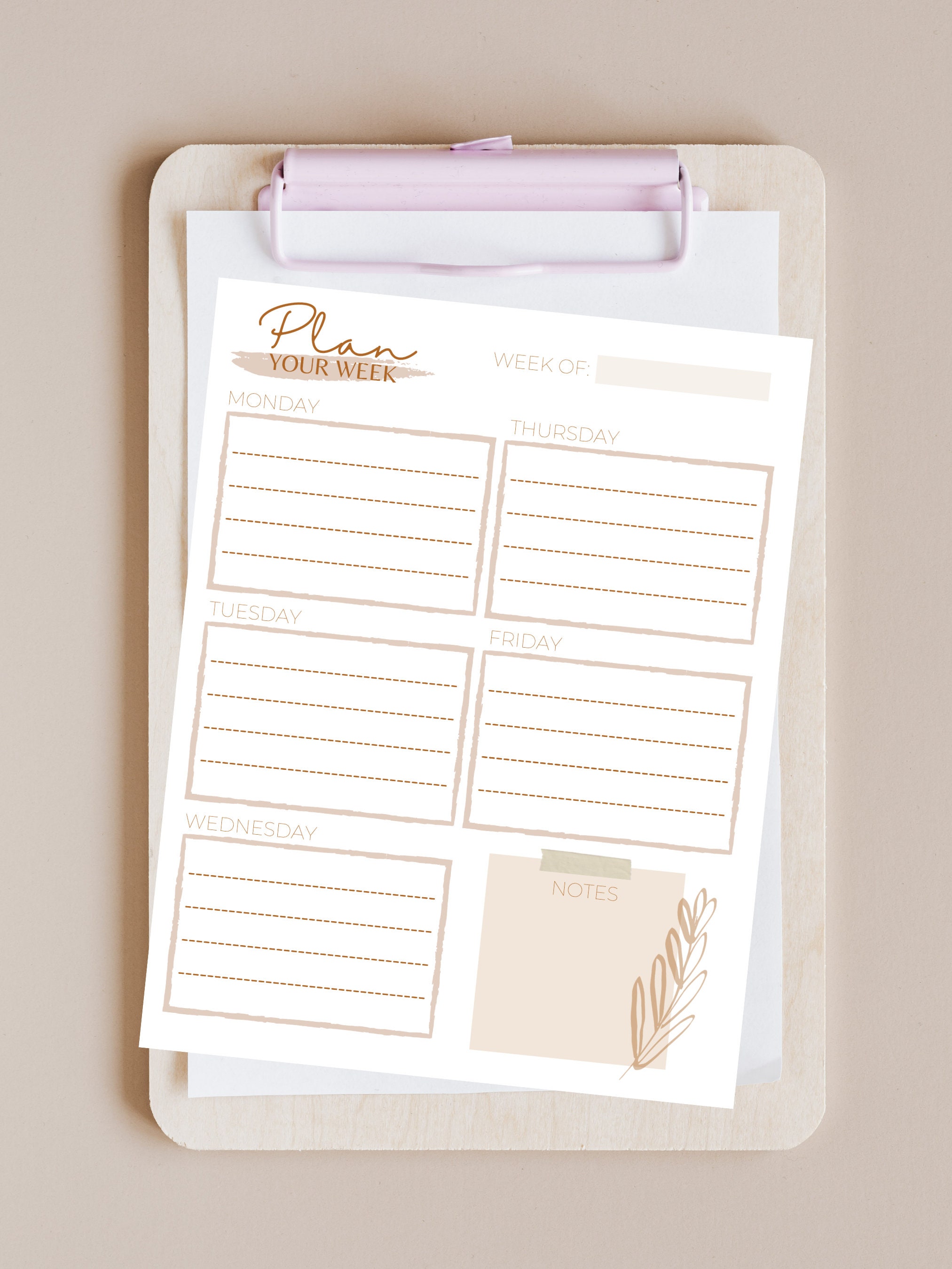 Neutral Daily + Weekly Planner Printable, Letter 8.5" X 11", PDF - Etsy