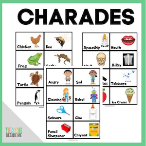 Charades Idea Cards for Kids - Etsy
