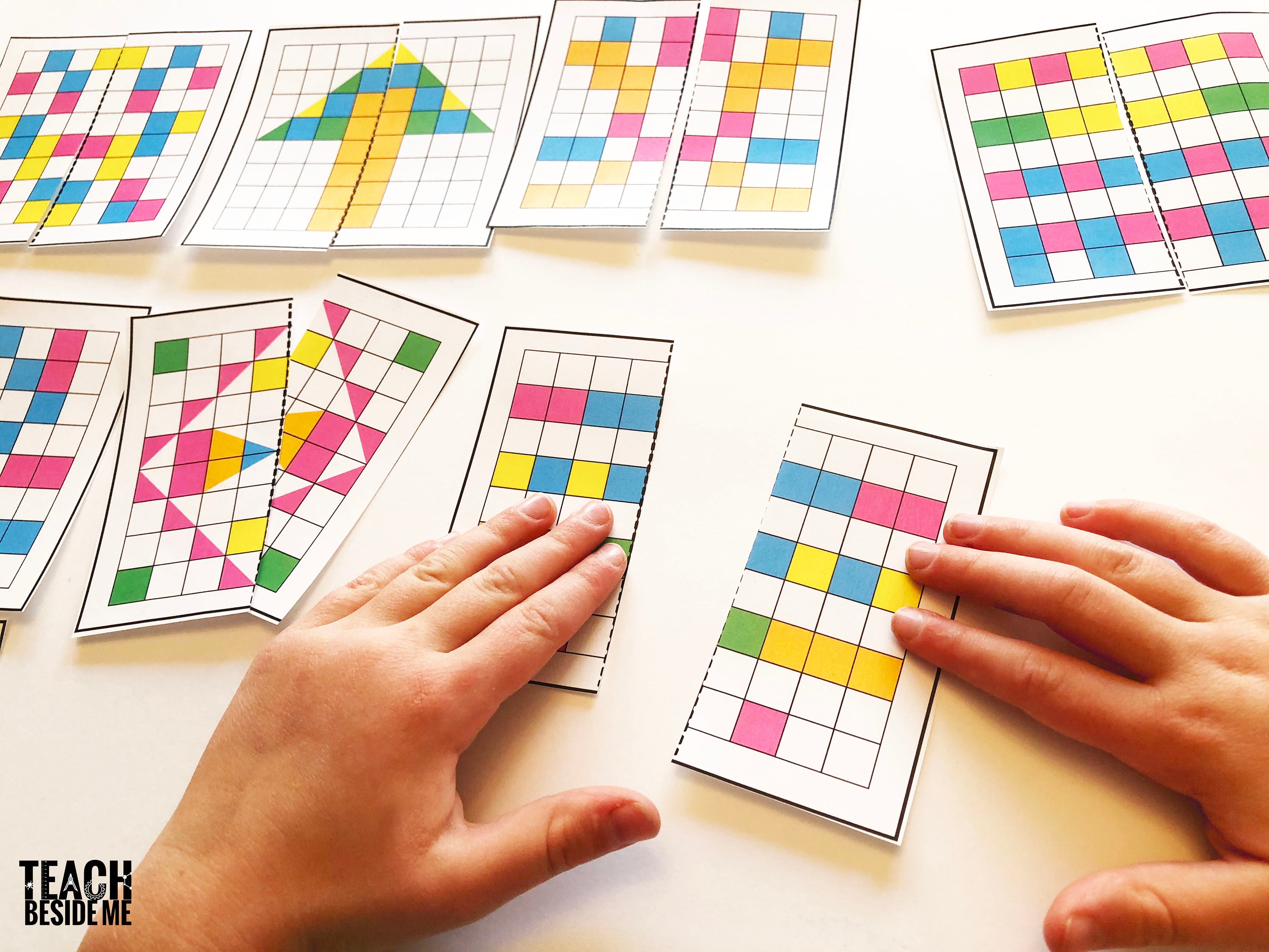 Math Art: Symmetrical Pattern Coloring Cards | Etsy