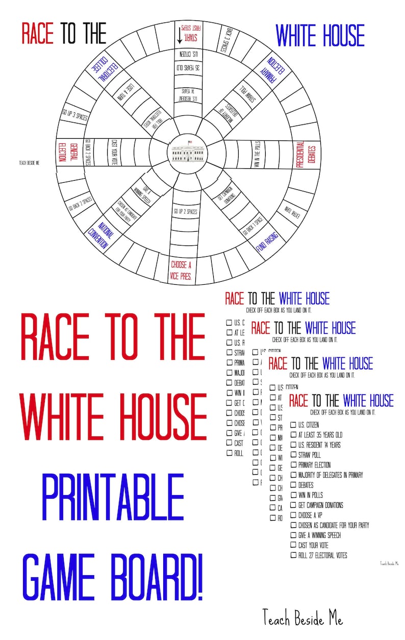 Race to the White House- Presidential Election Game - Etsy