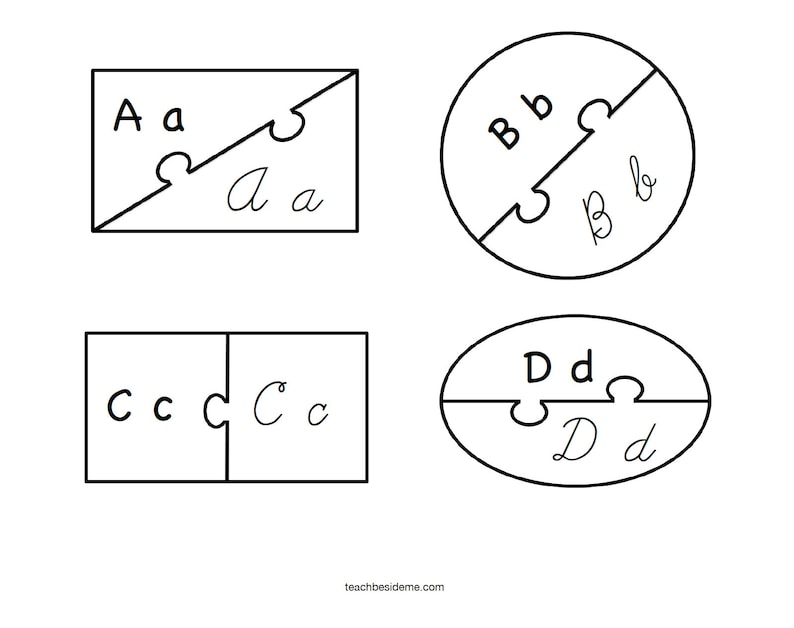Cursive Letter Puzzles - Etsy