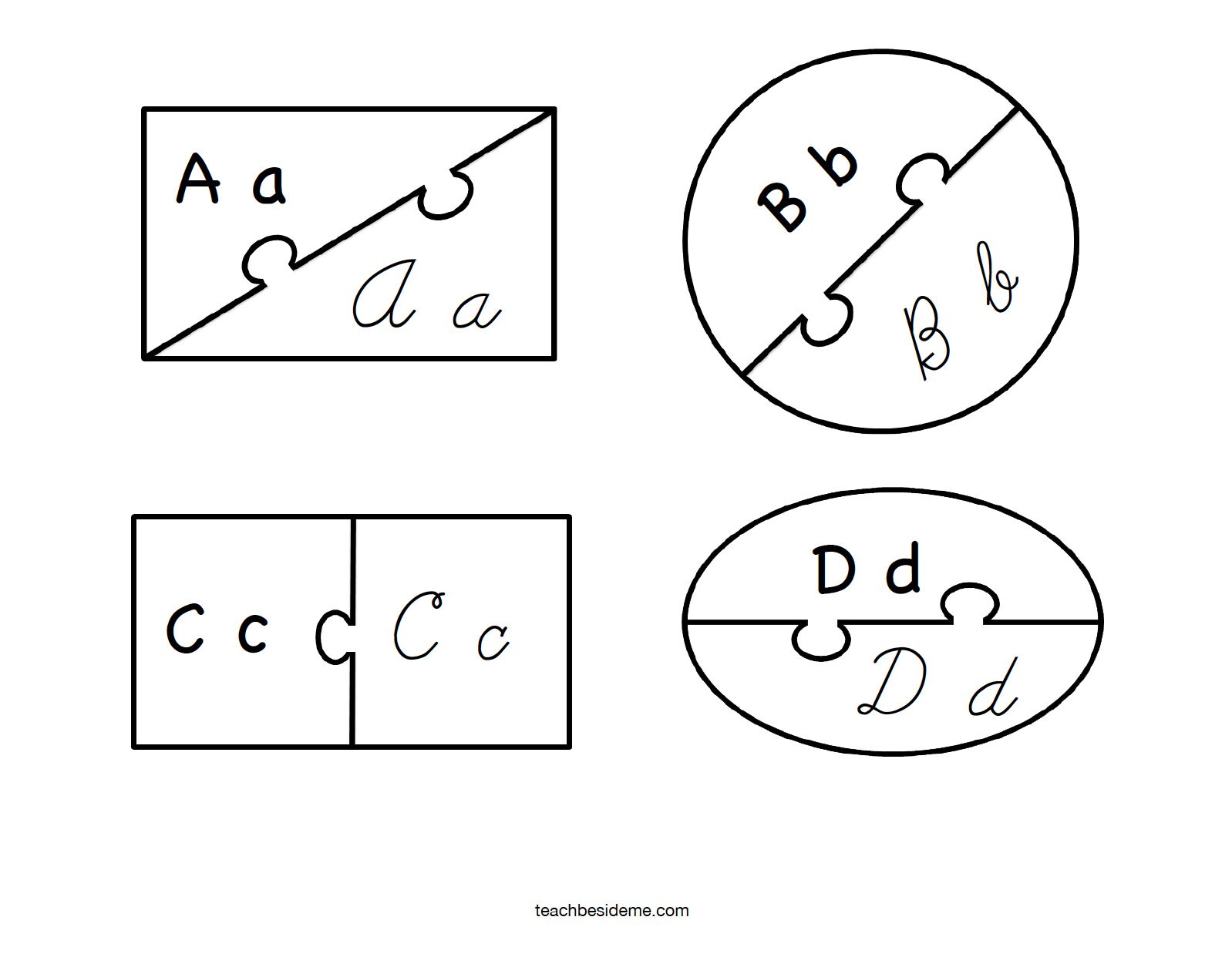 Cursive Letter Puzzles - Etsy