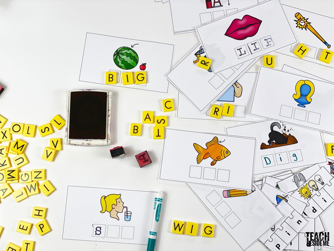 Short I CVC Words Cards & Puzzles - Etsy