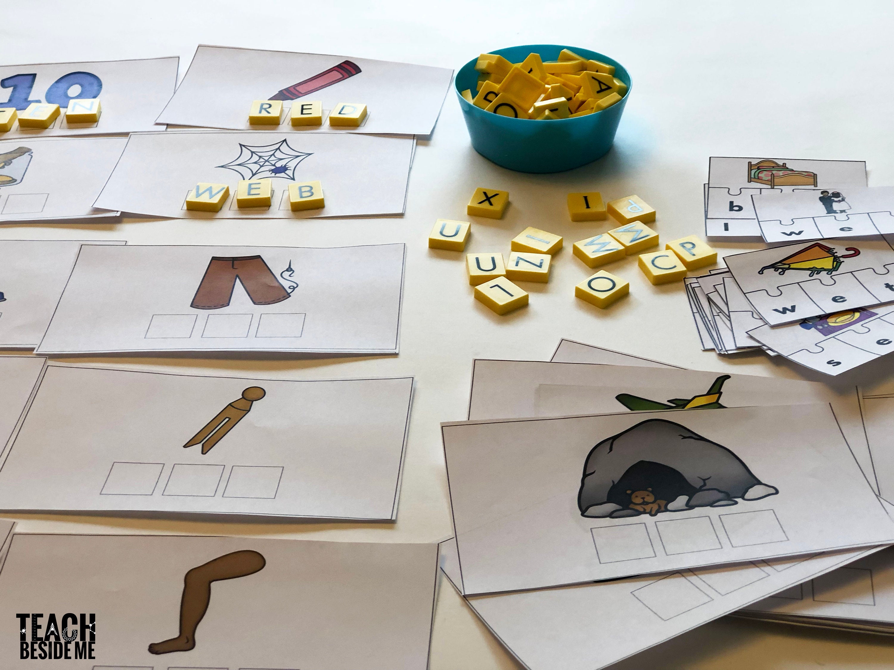 Short E CVC Word Cards and Puzzles - Etsy