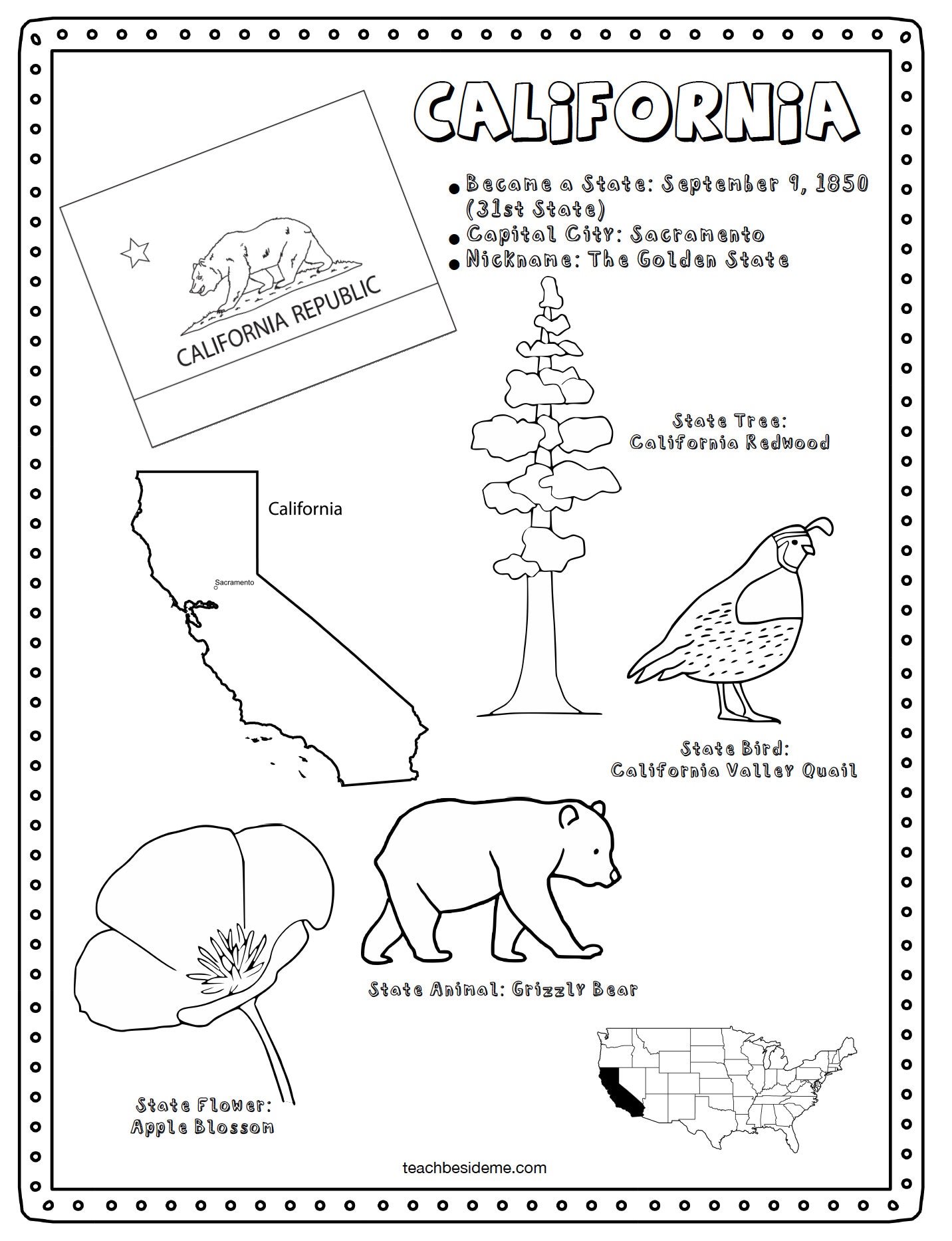 US Geography- California State Unit - Etsy