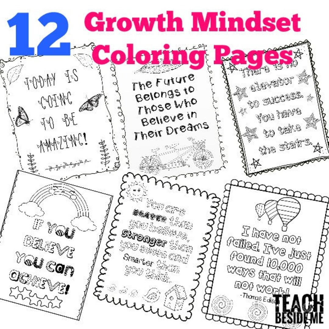 Growth Mindset Coloring Pages - Etsy