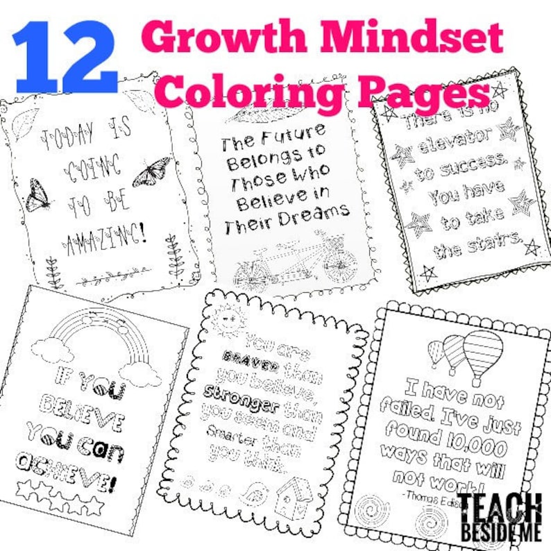 Growth Mindset Coloring Pages - Etsy