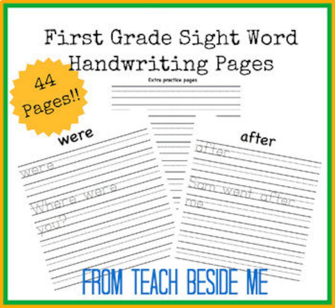 First Grade Sight Word Handwriting Pages - Etsy