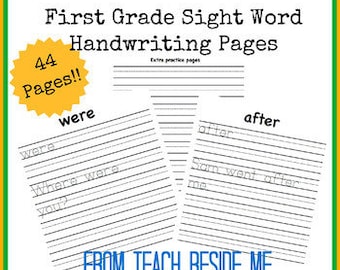 First Grade Sight Word Handwriting Practice - Etsy