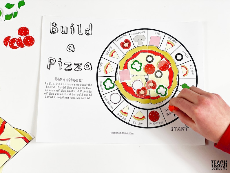 Build a Pizza- Fraction Game for Kids - Etsy