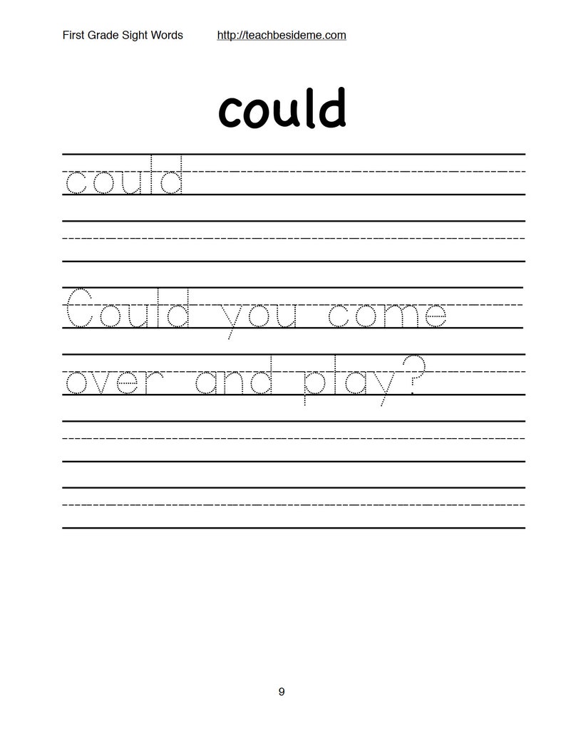 First Grade Sight Word Handwriting Pages - Etsy