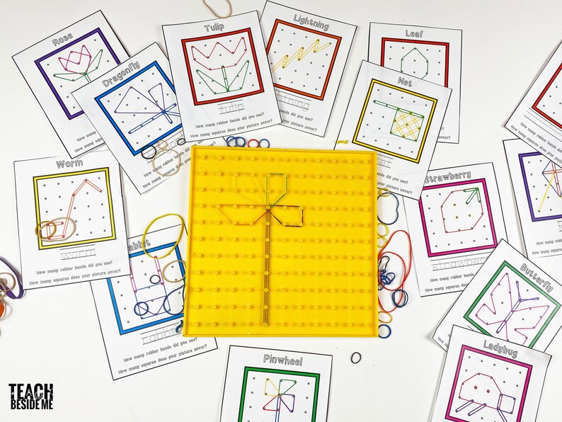 Spring Geoboard Activity Cards - Etsy