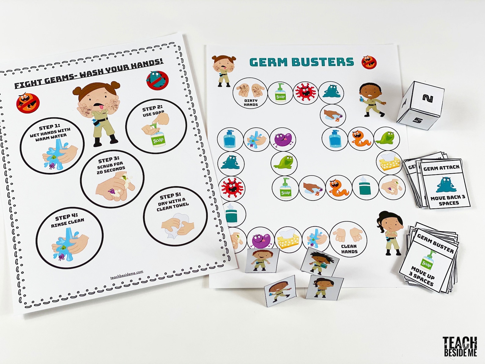 Germ Busters- Hand Washing Game for Kids - Etsy