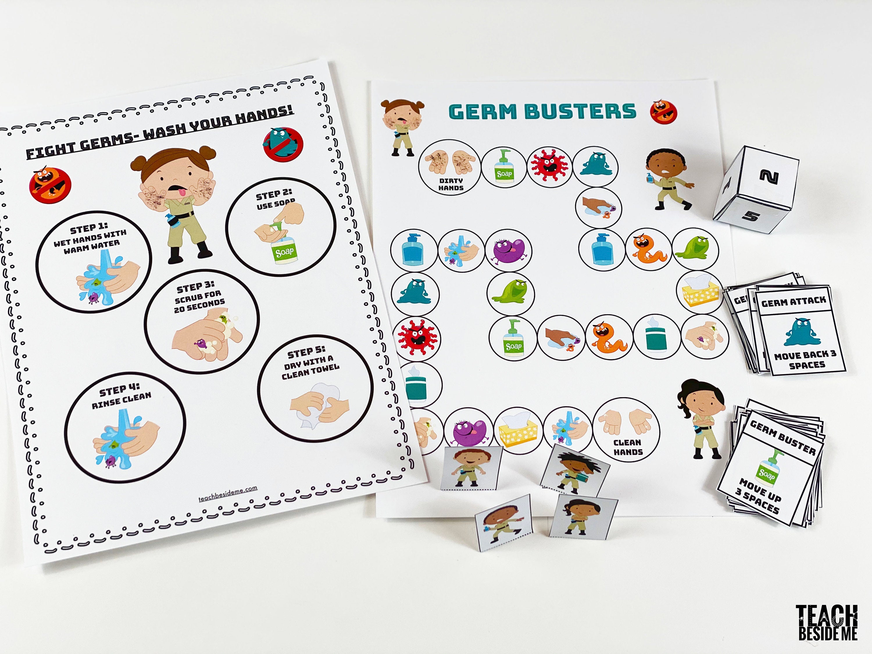 Germ Busters- Hand Washing Game for Kids - Etsy