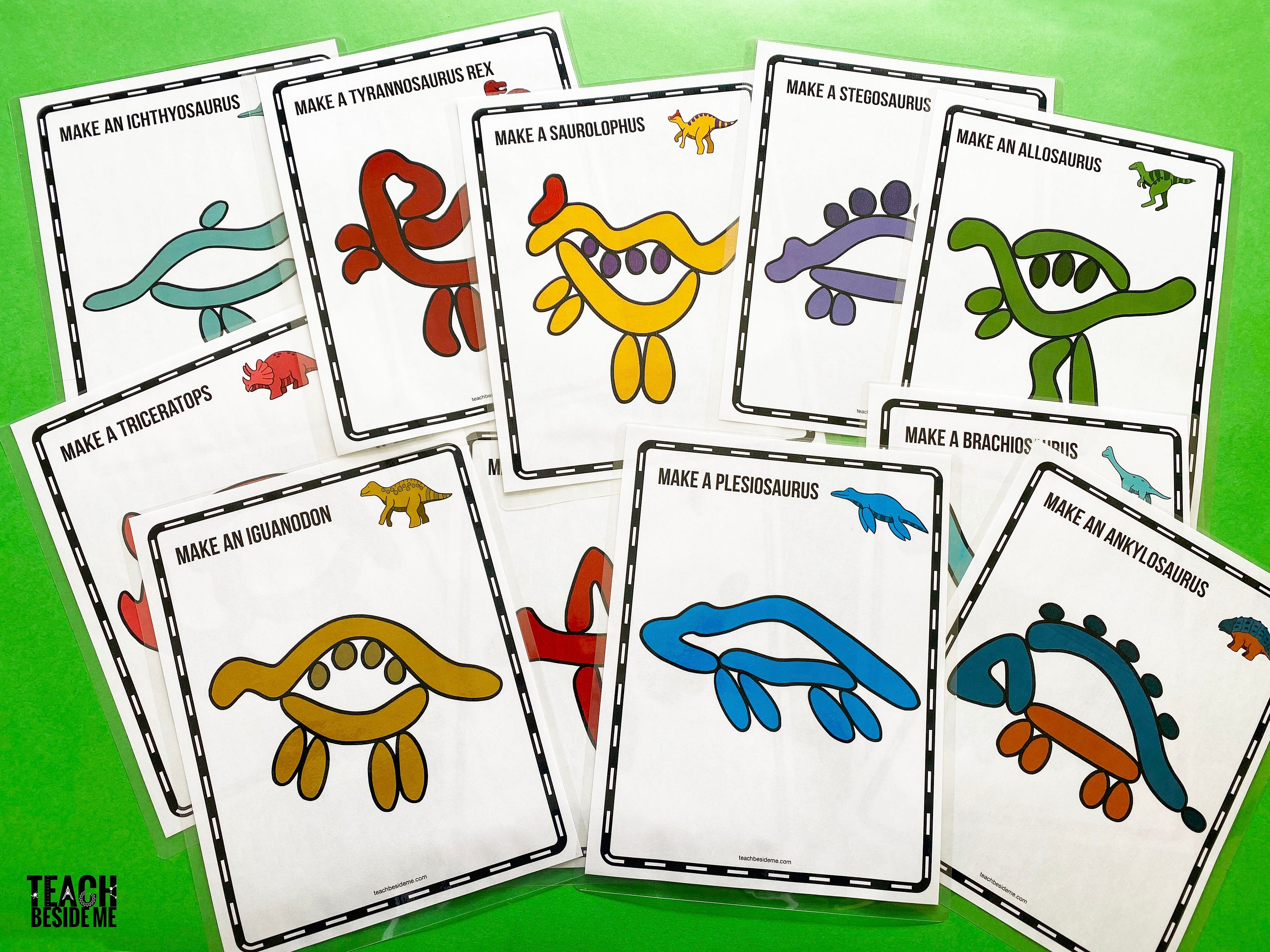 Dinosaur Play Dough Mats - Etsy