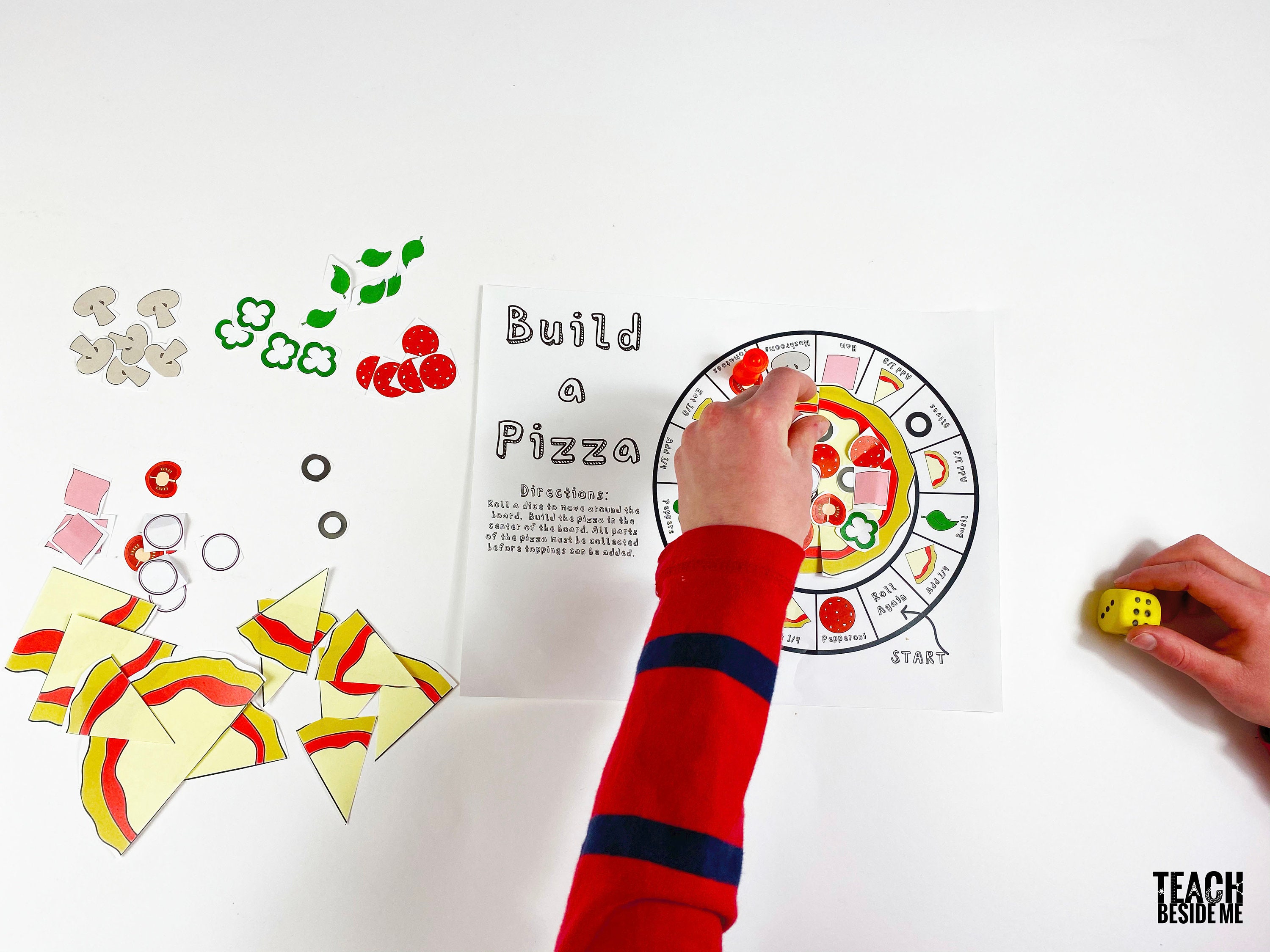 Build a Pizza- Fraction Game for Kids - Etsy