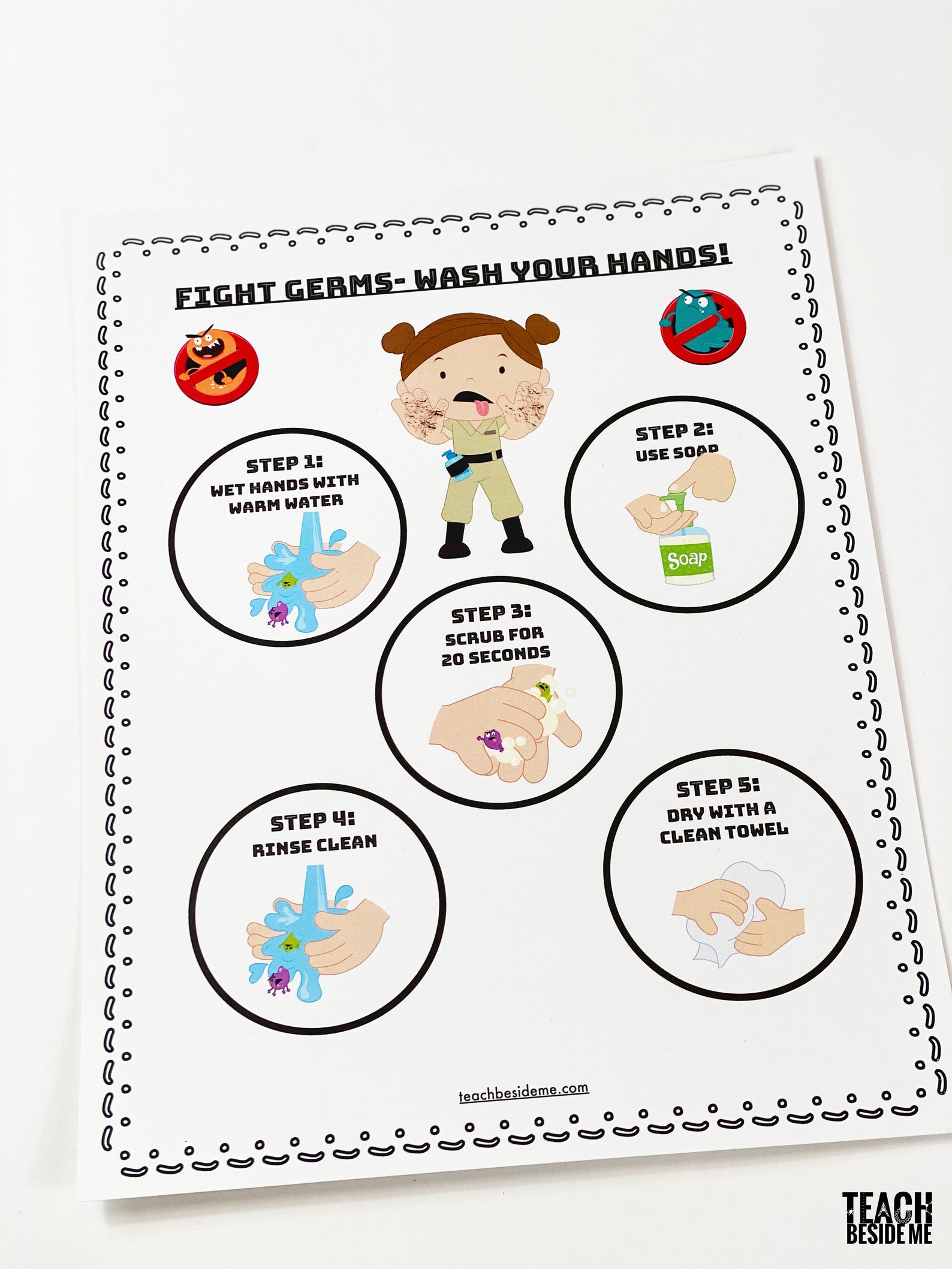 Germ Busters- Hand Washing Game for Kids - Etsy