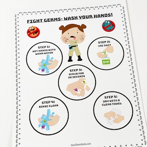 Germ Busters- Hand Washing Game for Kids - Etsy