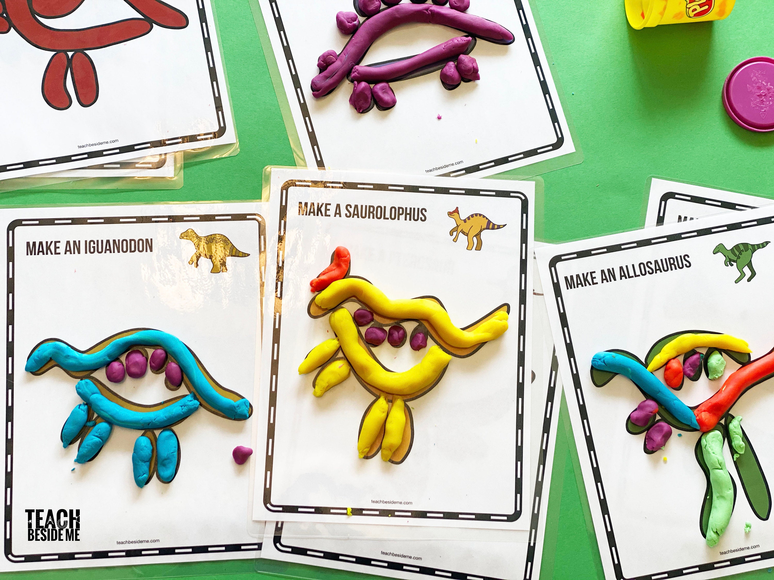 Dinosaur Play Dough Mats - Etsy Canada