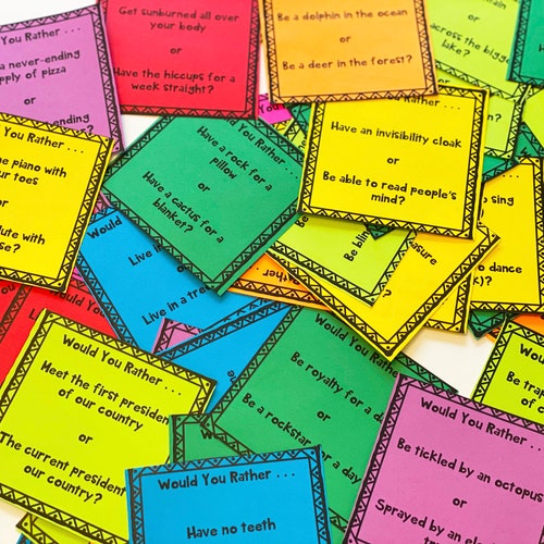 Would You Rather Printable Game for Kids or Teens Road Trip - Etsy