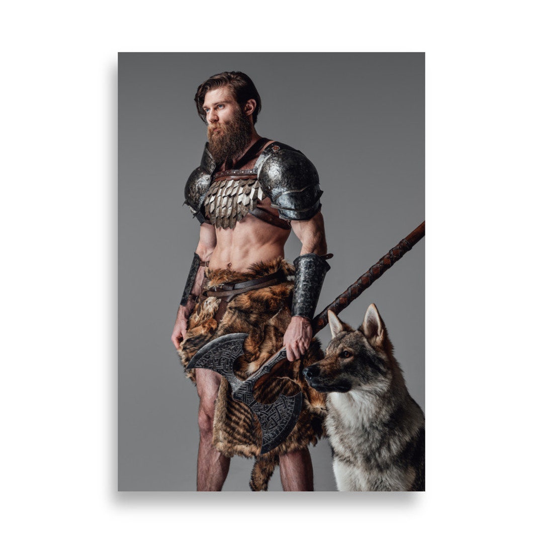 Poster Viking Warrior & Wolf Sweyn Forkbeard - Etsy