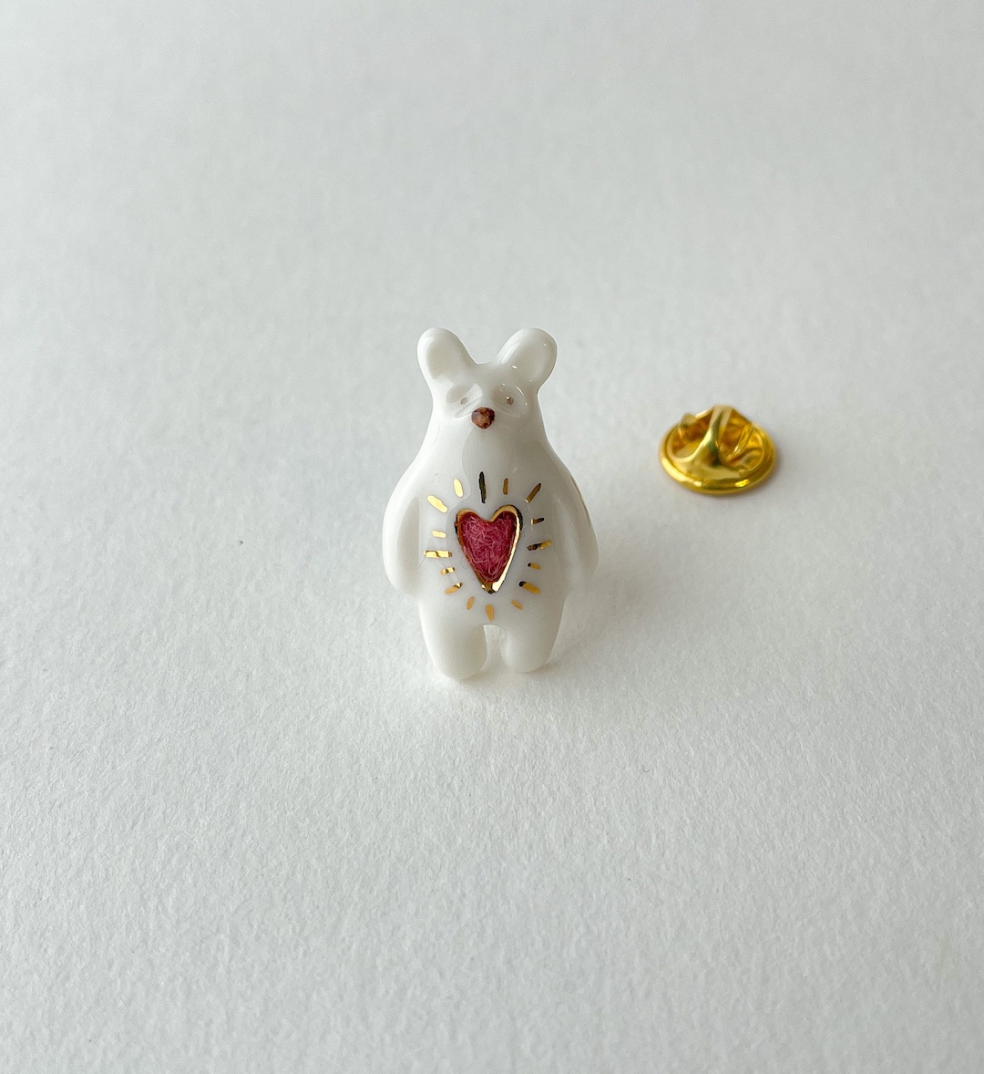 Porcelain White Rabbit Pin Essential Oil Diffuser Jewelry With Gold - Etsy