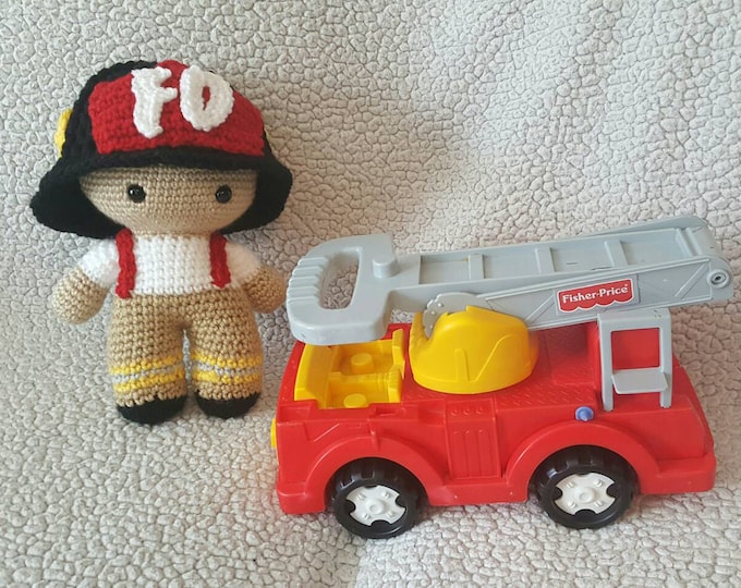 Crochet Fireman Big Head Doll Crochet Fireman Doll Crochet - Etsy