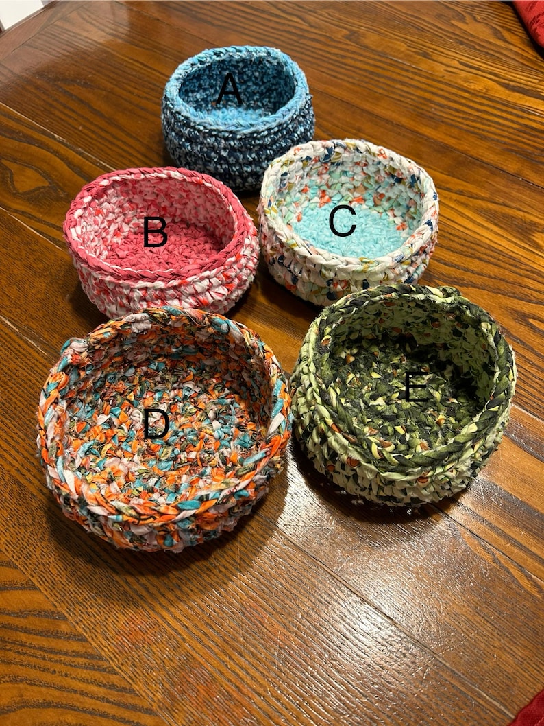 Crochet Rag Rug Bowl 6 Inches ONE BOWL - Etsy