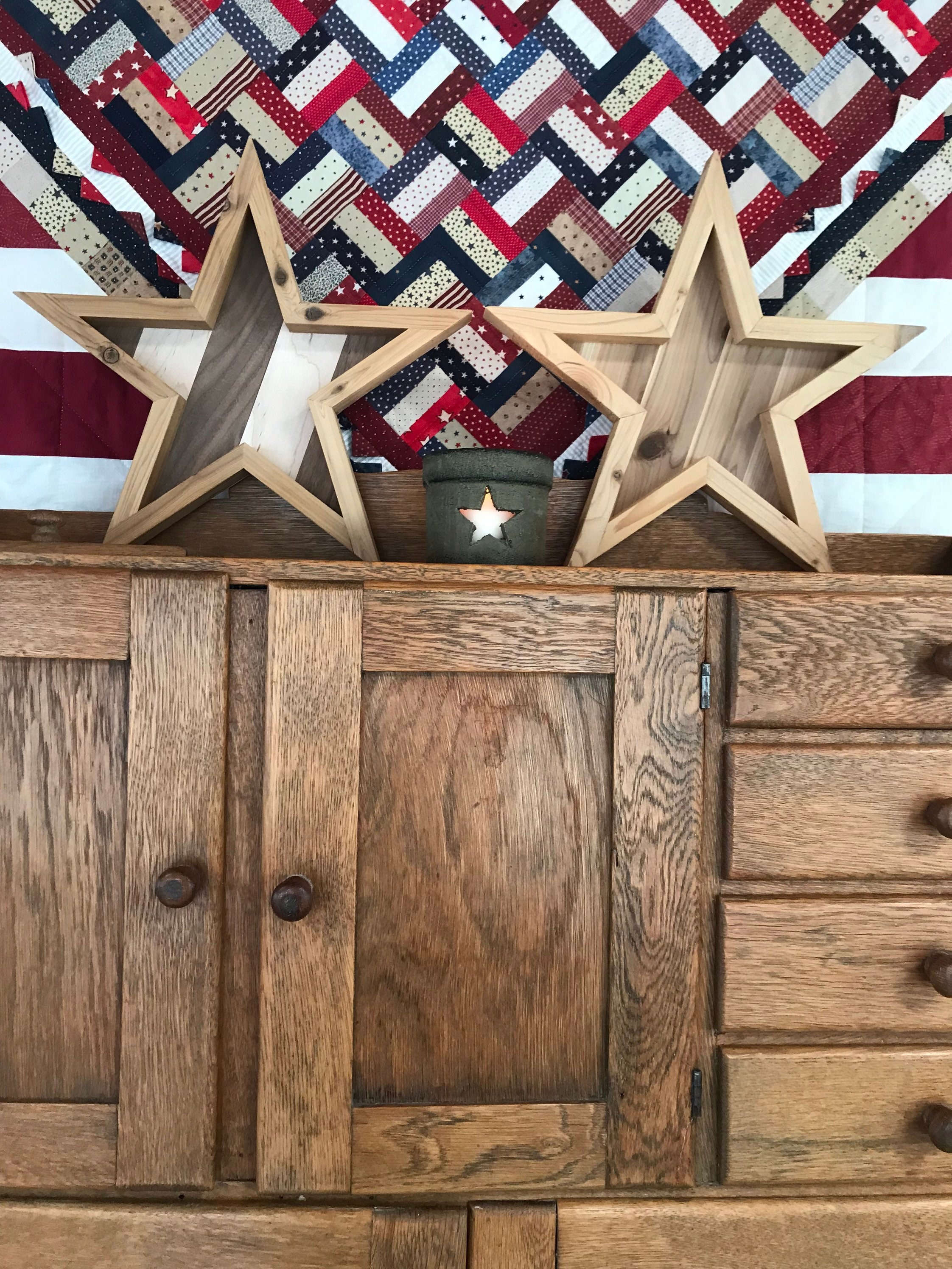 Large Wooden Wall Star Rustic Shelf Star Americana Home - Etsy