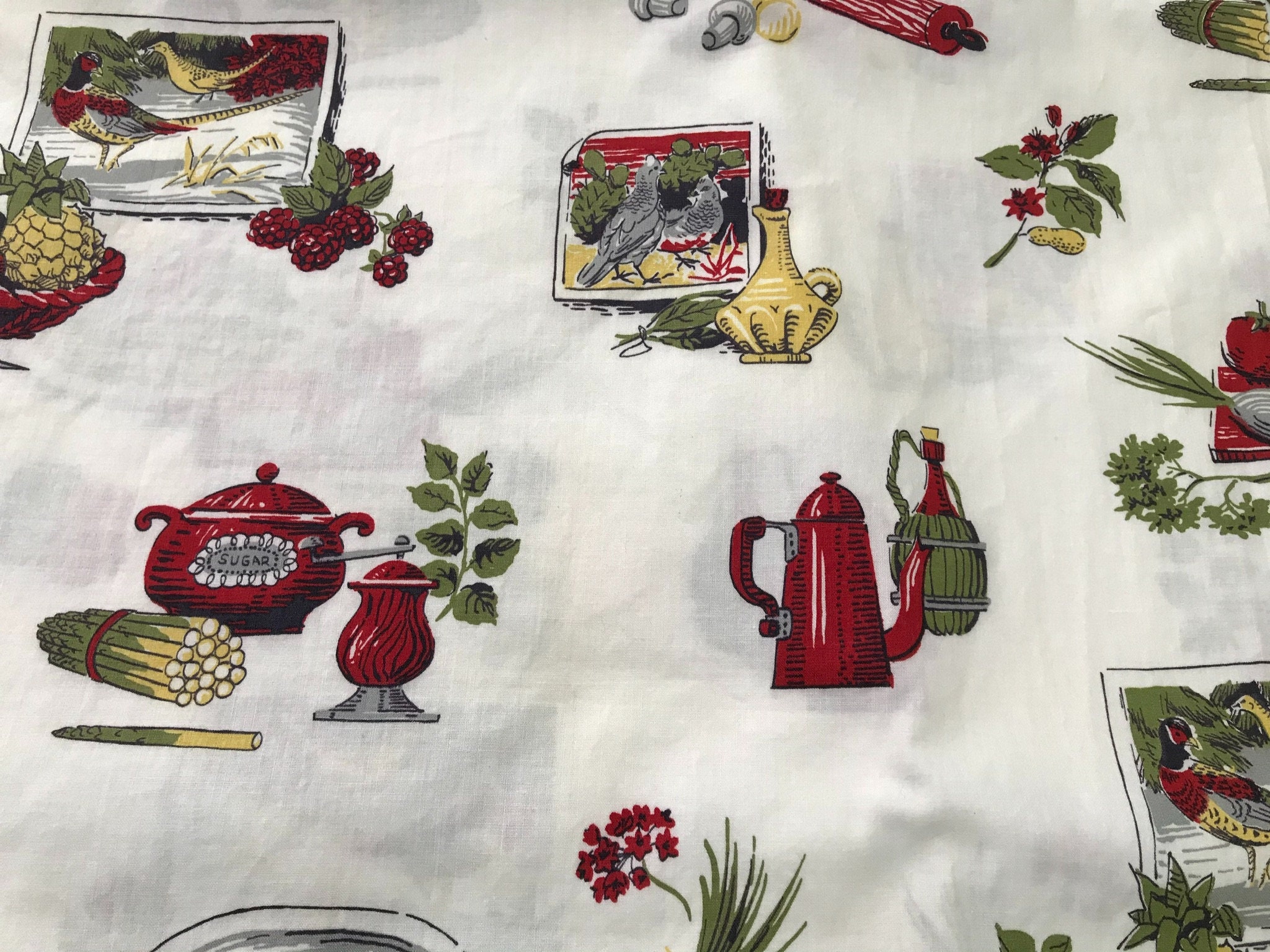 Vintage 50’s Kitchen Curtain Fabric Panels - Etsy