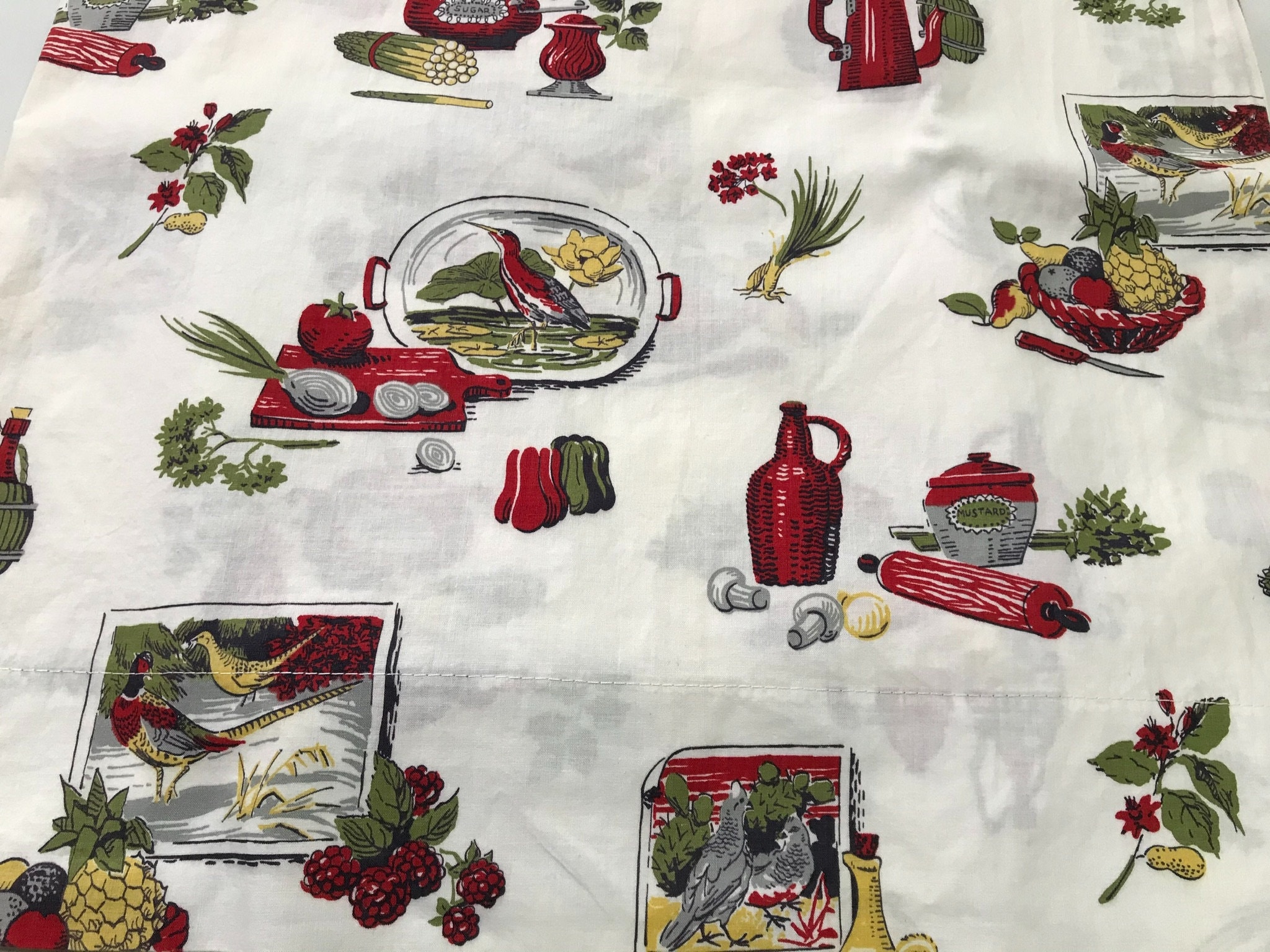 Vintage 50’s Kitchen Curtain Fabric Panels - Etsy