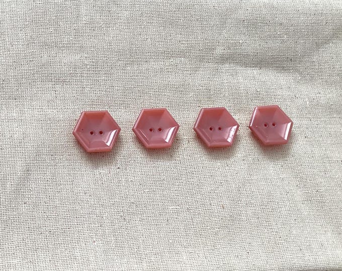 Vintage Rose Colored Glass Buttons, 4 Buttons 1 and 1/16 Inches - Etsy
