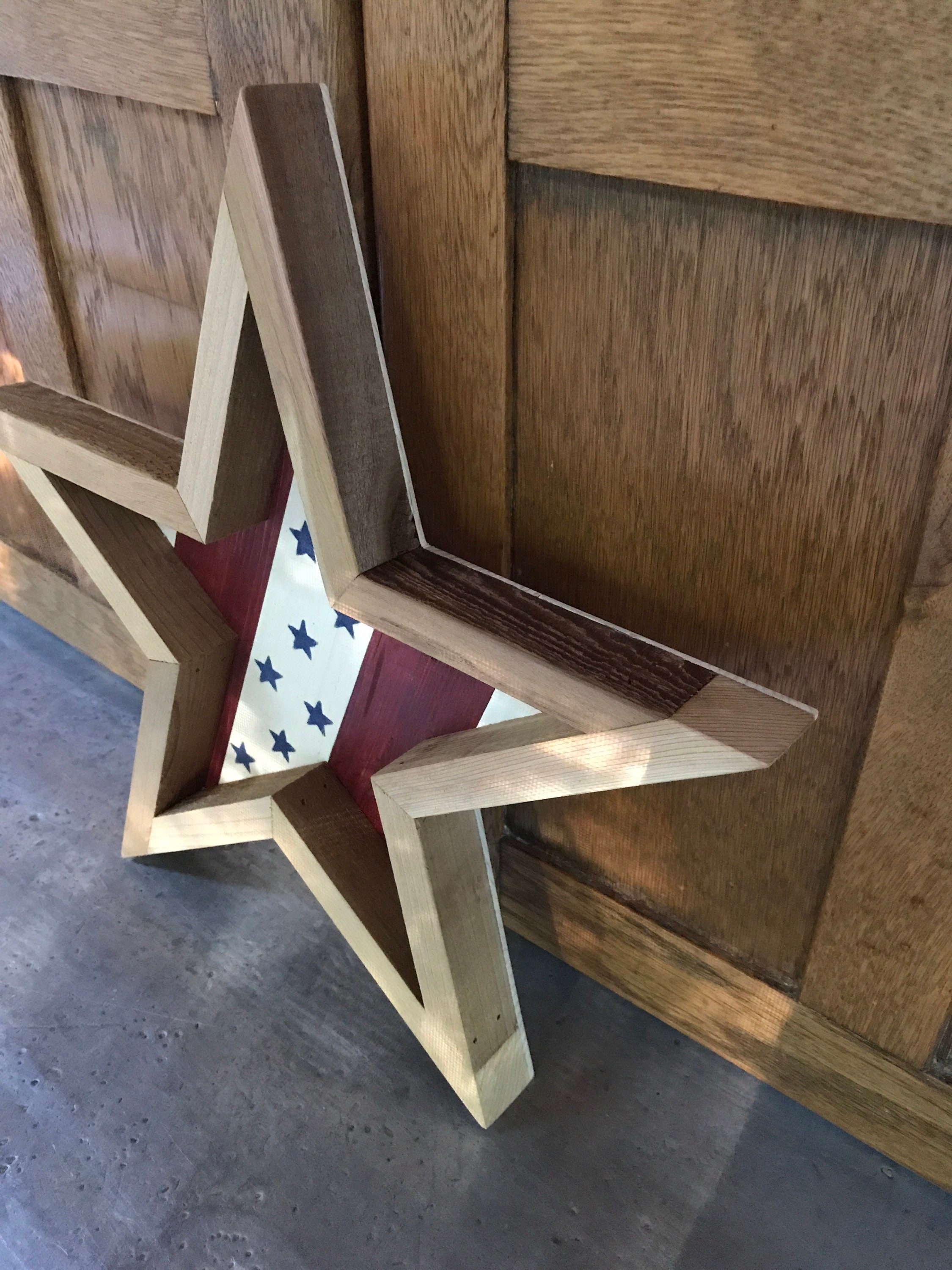 Large Wooden Wall Star; Rustic; Shelf Star; Americana Home Decor ...