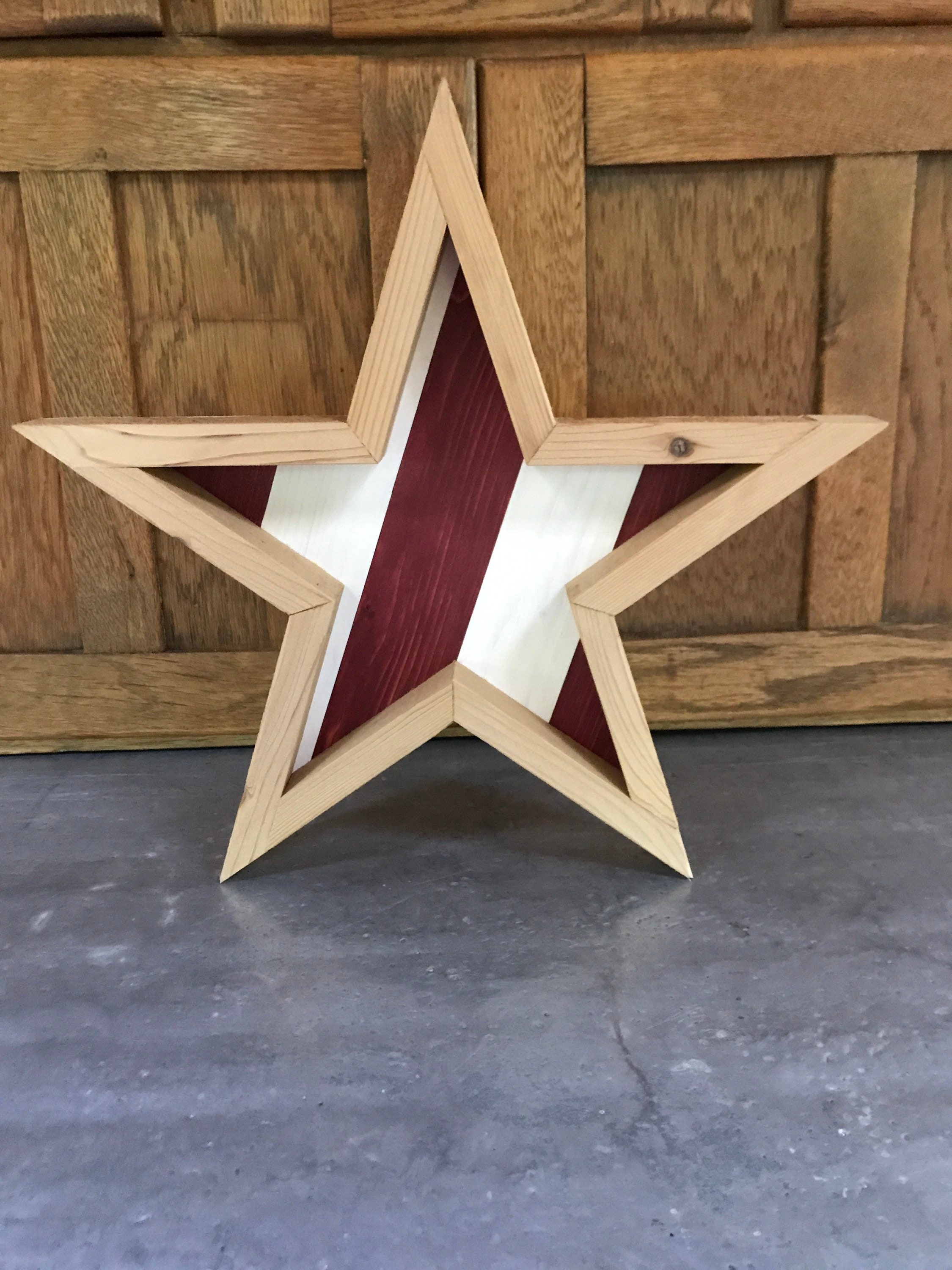 Large Wooden Wall Star PAIR Rustic Shelf Star Americana - Etsy