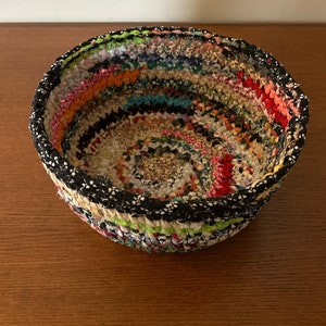 Crochet Rag Rug Bowl 9 1/2 Inches Multi Color - Etsy