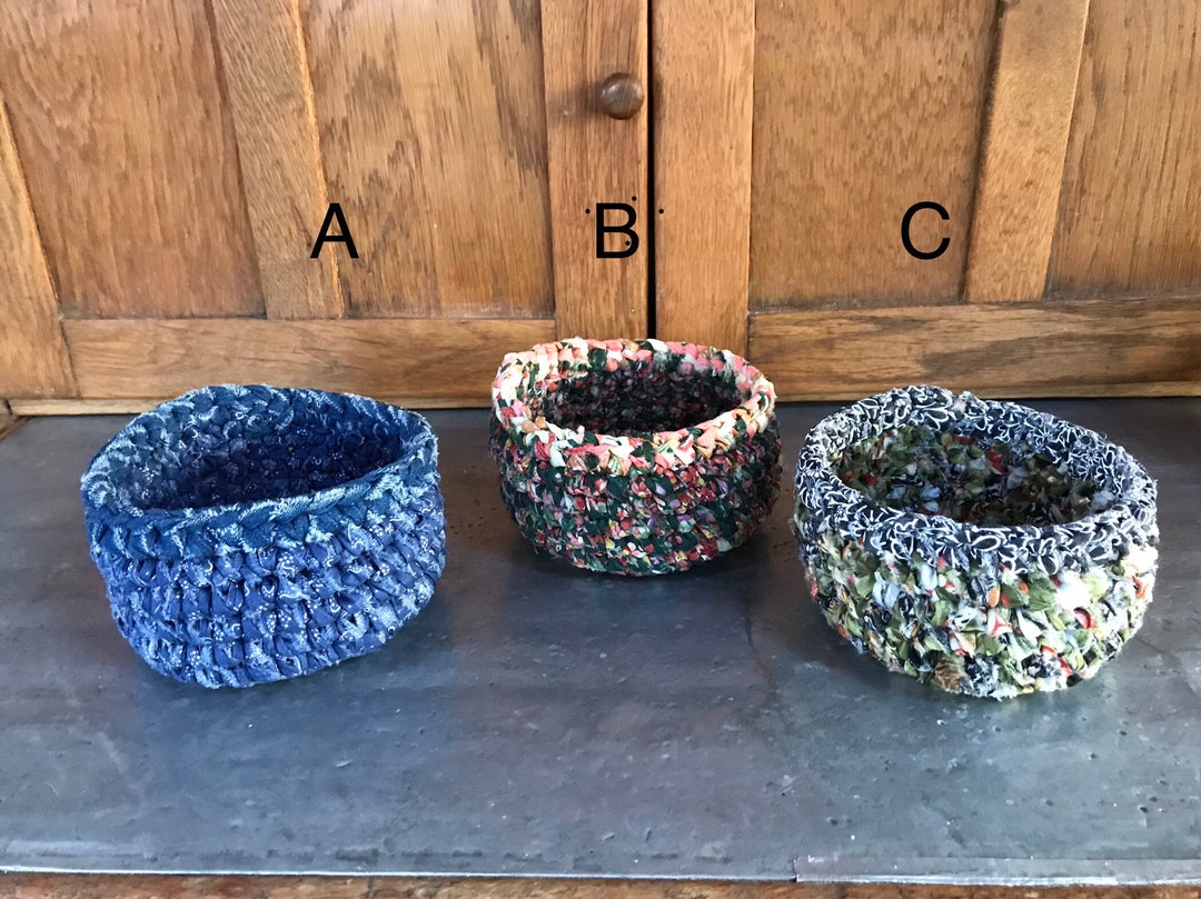 Crochet Rag Rug Bowl 6 Inches ONE BOWL - Etsy