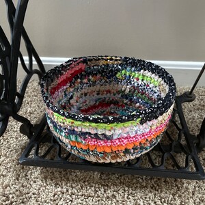 Crochet Rag Rug Bowl 9 1/2 Inches Multi Color - Etsy