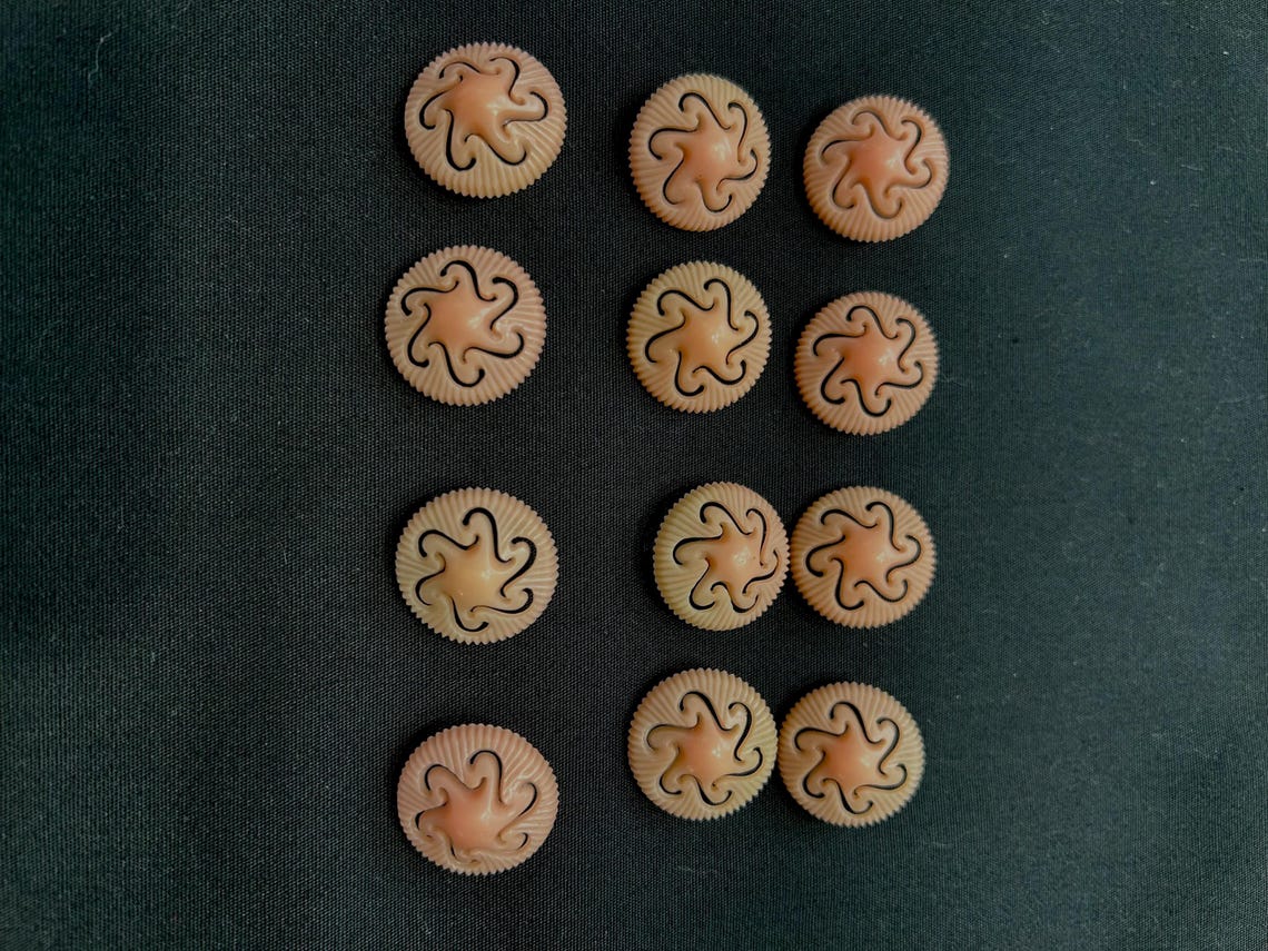 Vintage Orange Peach Buttons, 12 Buttons 7/8 Inches - Etsy