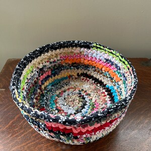 Crochet Rag Rug Bowl 9 1/2 Inches Multi Color - Etsy