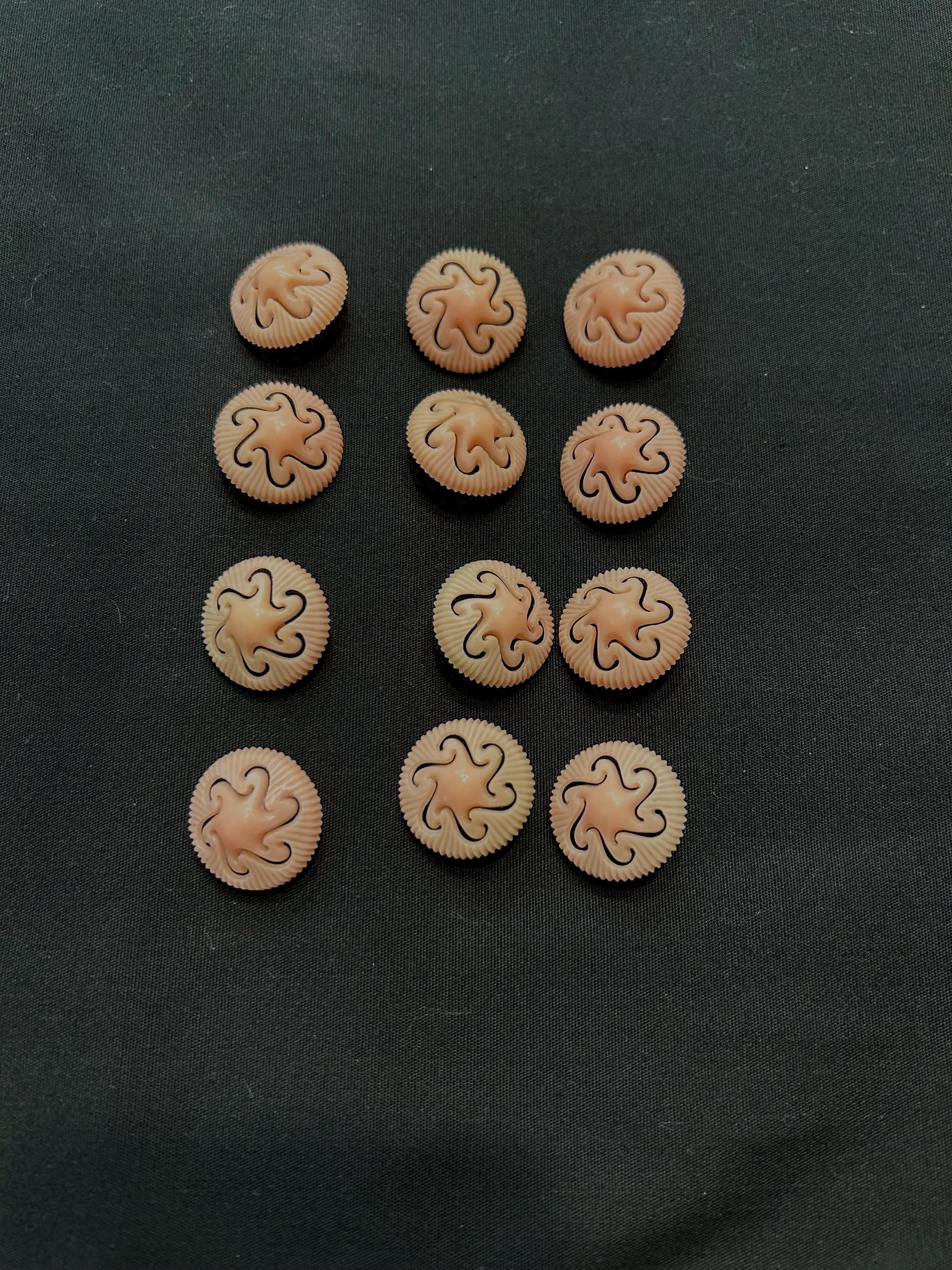 Vintage Orange Peach Buttons, 12 Buttons 7/8 Inches - Etsy