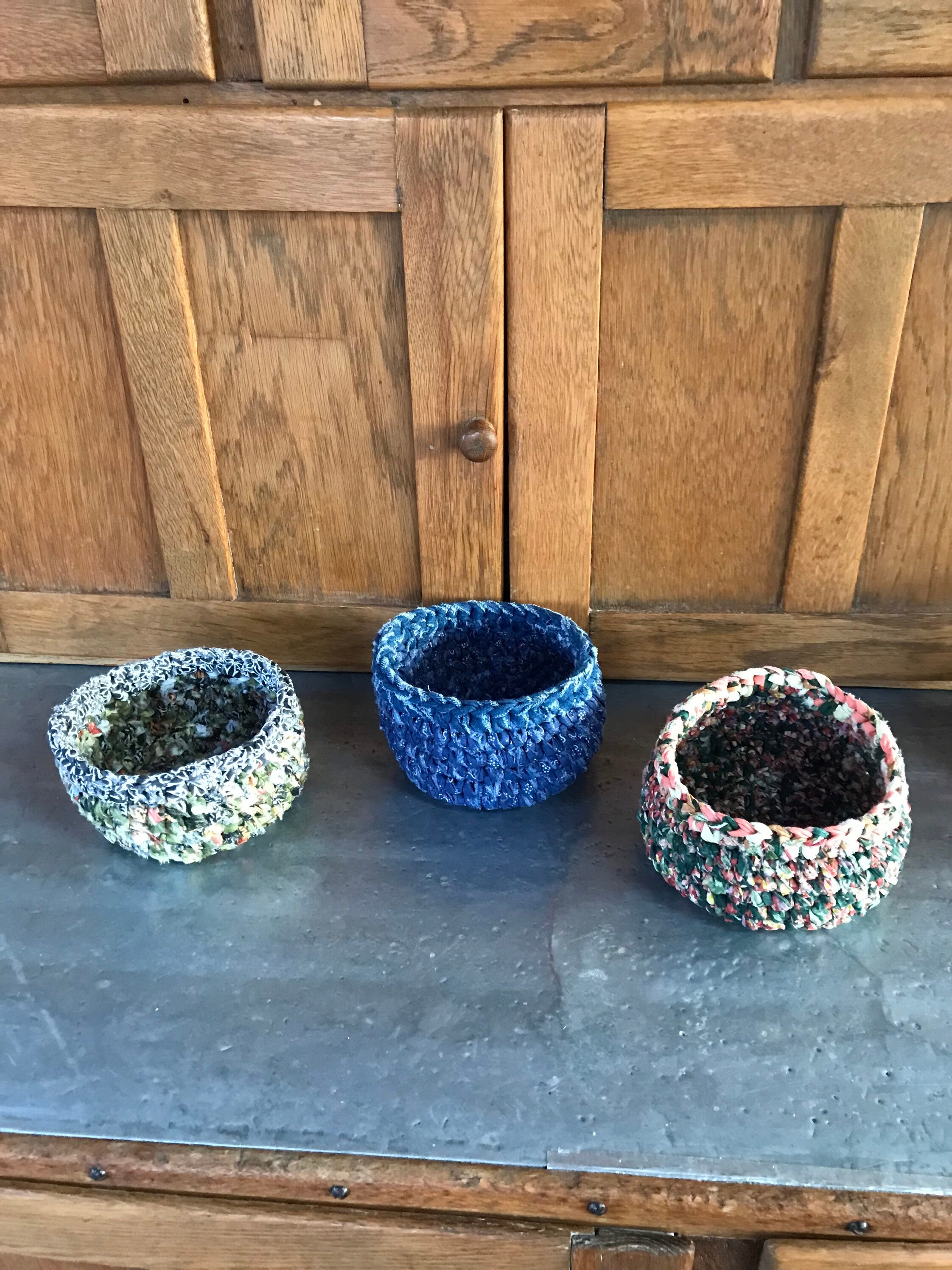 Crochet Rag Rug Bowl 6 Inches ONE BOWL - Etsy