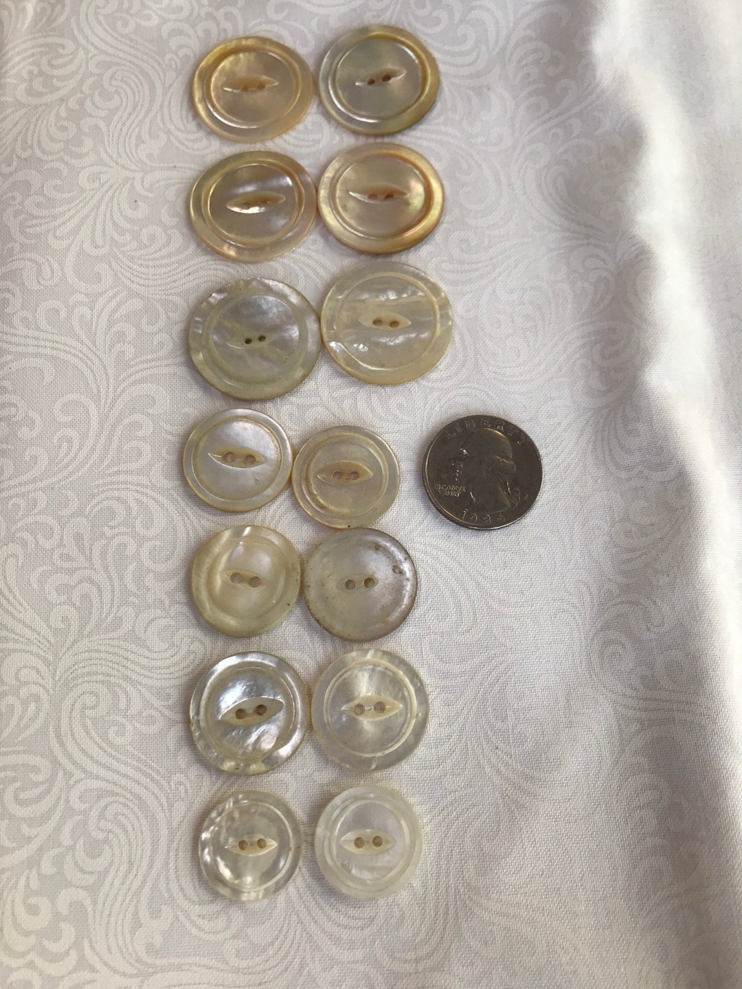 Vintage White Buttons, Mixed Sizes, 14 Buttons - Etsy