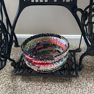Crochet Rag Rug Bowl 9 1/2 Inches Multi Color - Etsy