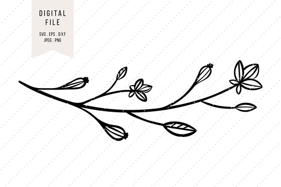 SVG Flower Branch Clipart Twig Sprig Bough Instant | Etsy