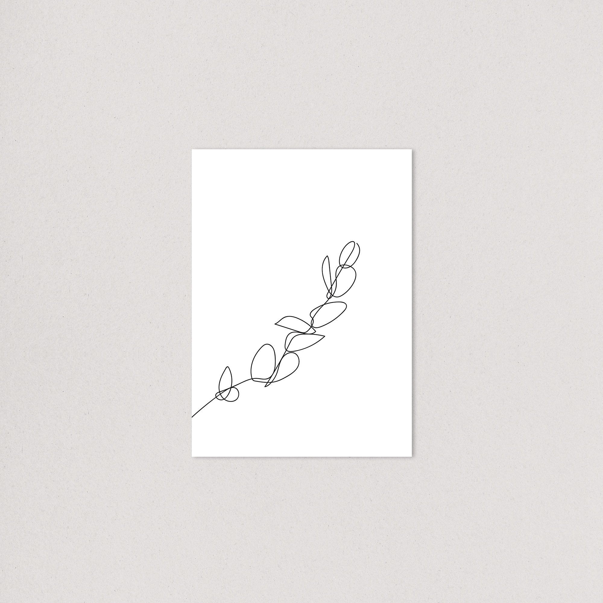 Printable Wall Art One Line Eucalyptus Print Fine Single Leaf - Etsy